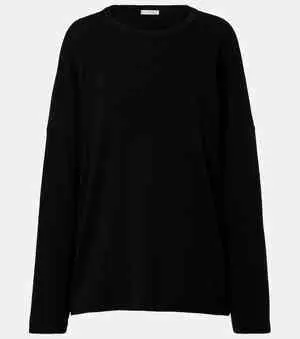 THE ROW Flories Cotton Jersey T-shirt - Black