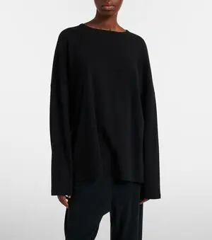 THE ROW Flories Cotton Jersey T-shirt - Black