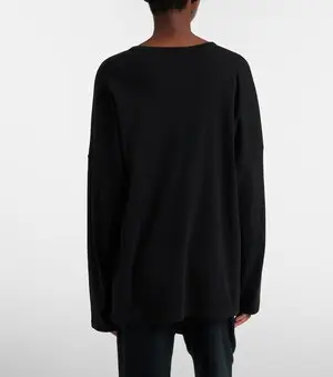 THE ROW Flories Cotton Jersey T-shirt - Black