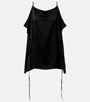 THE ROW Koray Silk Top - Black