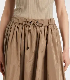 Max Mara Lonza Taffeta Midi Skirt - Brown