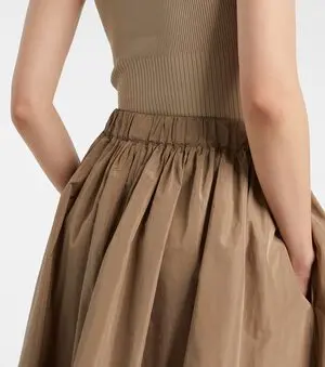 Max Mara Lonza Taffeta Midi Skirt - Brown