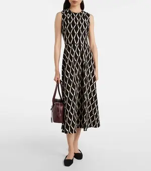 Max Mara Lampara Cotton-blend Midi Dress
