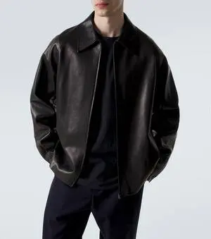 THE ROW Mount Leather Jacket - Black