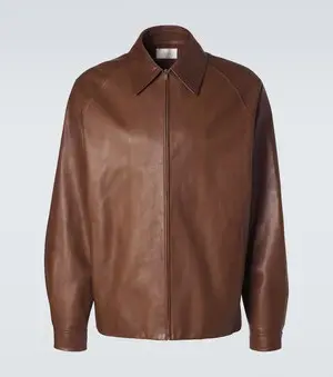 THE ROW Mount Leather Jacket - Brown