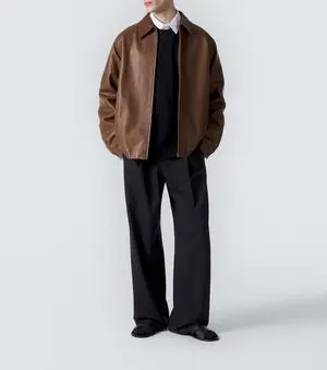 THE ROW Mount Leather Jacket - Brown