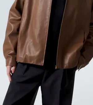 THE ROW Mount Leather Jacket - Brown