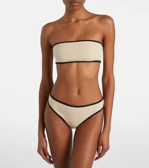 TOTEME Stripe Edge Strapless Bikini Top