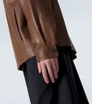 THE ROW Mount Leather Jacket - Brown