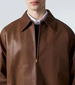 THE ROW Mount Leather Jacket - Brown