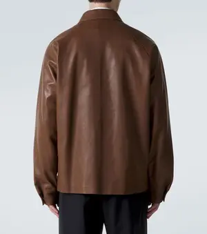THE ROW Mount Leather Jacket - Brown