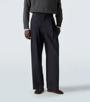 THE ROW Tibor Gabardine Wide-leg Pants - Blue