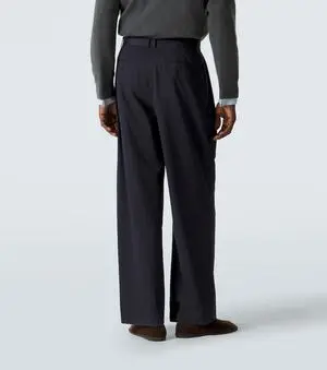 THE ROW Tibor Gabardine Wide-leg Pants - Blue