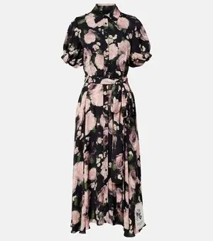 Erdem Floral Print Shirt Dress With Belt - Multicoloured