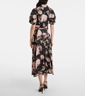 Erdem Floral Print Shirt Dress With Belt - Multicoloured