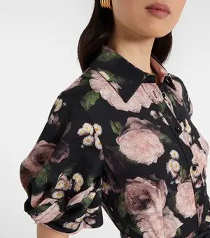 Erdem Floral Print Shirt Dress With Belt - Multicoloured