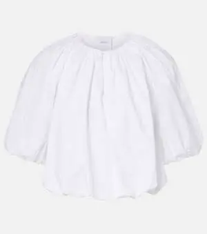 PATOU Gathered Cotton Top - White