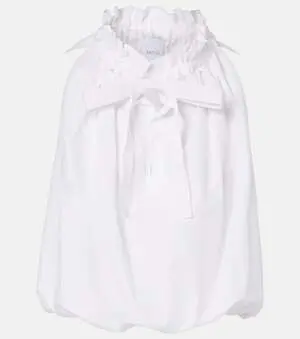 PATOU Gathered Cotton Top - White