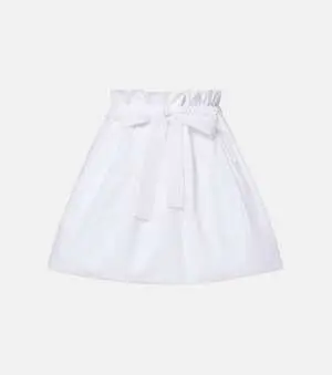 PATOU Gathered Cotton Miniskirt - White