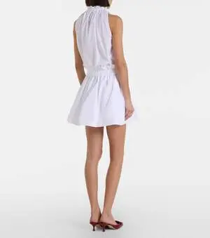PATOU Gathered Cotton Miniskirt - White