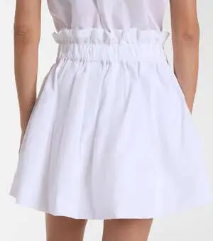 PATOU Gathered Cotton Miniskirt - White