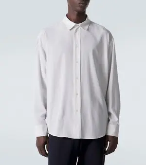 THE ROW Granada Pinstripe Silk Poplin Shirt - White