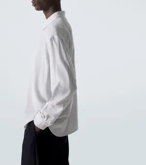 THE ROW Granada Pinstripe Silk Poplin Shirt - White