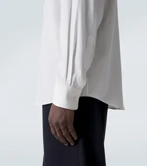 THE ROW Granada Pinstripe Silk Poplin Shirt - White