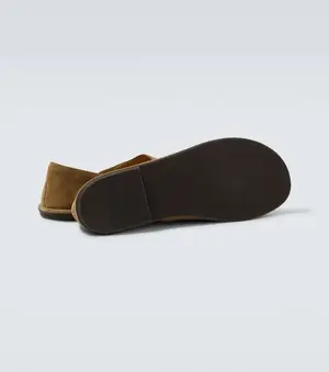 THE ROW Canal Suede Slip-on Shoes - Brown