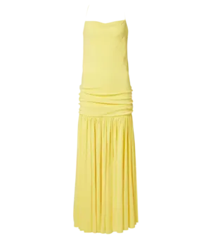 Jacquemus Abiha Gathered Jersey Midi Dress - Yellow