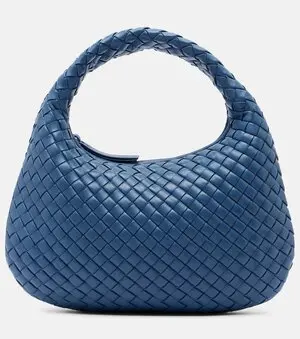 Bottega Veneta Little Veneta Small Leather Shoulder Bag Blue