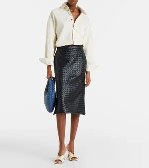 Bottega Veneta Little Veneta Small Leather Shoulder Bag - Blue