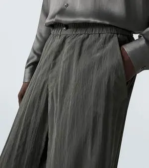 Giorgio Armani Pleated Wide-leg Canvas Pants