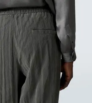 Giorgio Armani Pleated Wide-leg Canvas Pants
