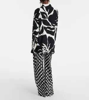 Dries Van Noten Polka-dot Silk Wide-leg Pants - Black
