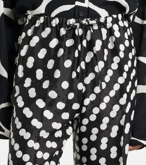 Dries Van Noten Polka-dot Silk Wide-leg Pants - Black