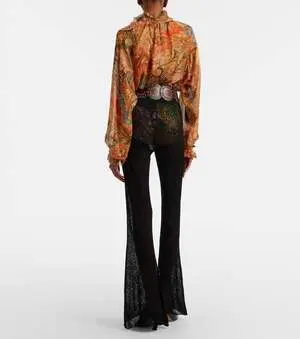 Etro Cotton Lace Flared Pants - Multicoloured