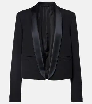 TOM FORD Silk-trimmed Wool Blazer - Black