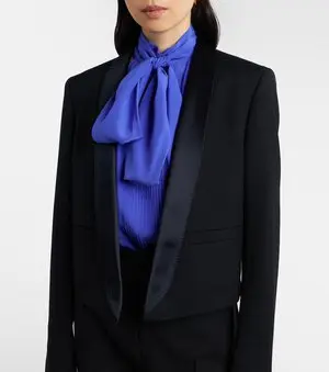 TOM FORD Silk-trimmed Wool Blazer - Black