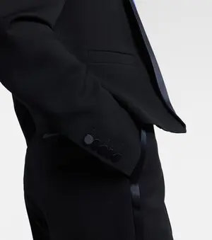 TOM FORD Silk-trimmed Wool Blazer - Black