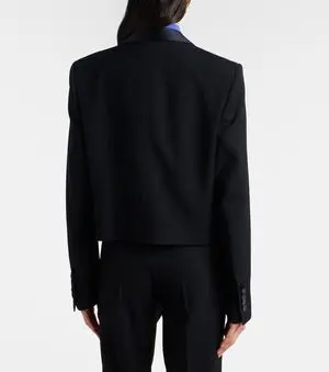 TOM FORD Silk-trimmed Wool Blazer - Black