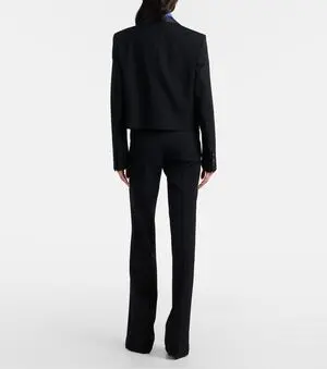 TOM FORD Silk-trimmed Wool Suit Pants - Black