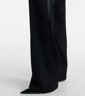 TOM FORD Silk-trimmed Wool Suit Pants - Black