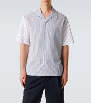 JIL SANDER Striped Cotton Bowling Shirt