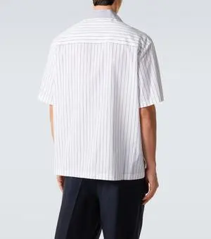 JIL SANDER Striped Cotton Bowling Shirt