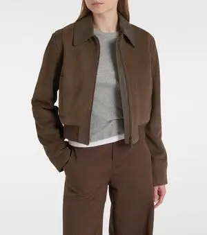 Vince Suede Blouson Jacket - Brown