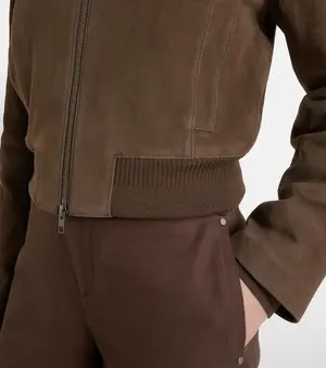 Vince Suede Blouson Jacket - Brown
