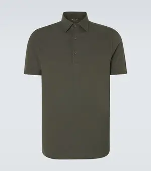 Loro Piana Brenna Cotton Piqué Polo Shirt - Green