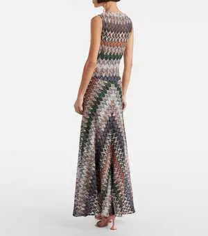 Missoni Zigzag Lamé Maxi Dress - Multicoloured