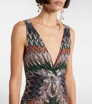 Missoni Zigzag Lamé Maxi Dress - Multicoloured